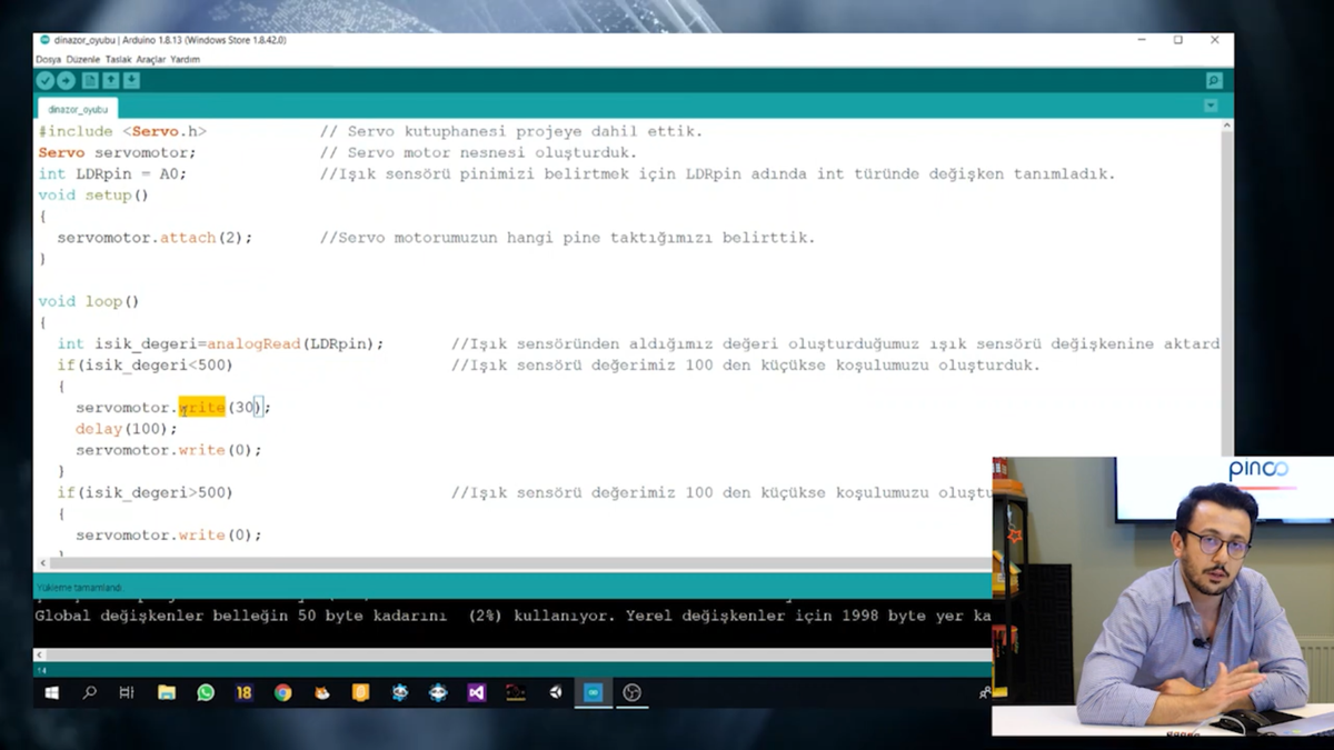 Arduino Ide'de Pinoo İle Dinazor Oyunu – Pinoo Robotics